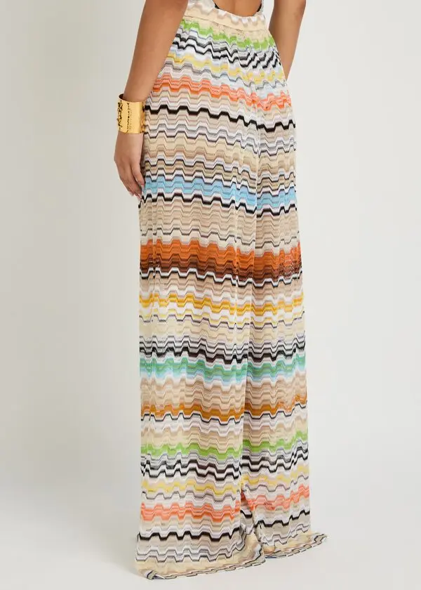 Missoni Patterned Wide-leg Fine-knit Trousers