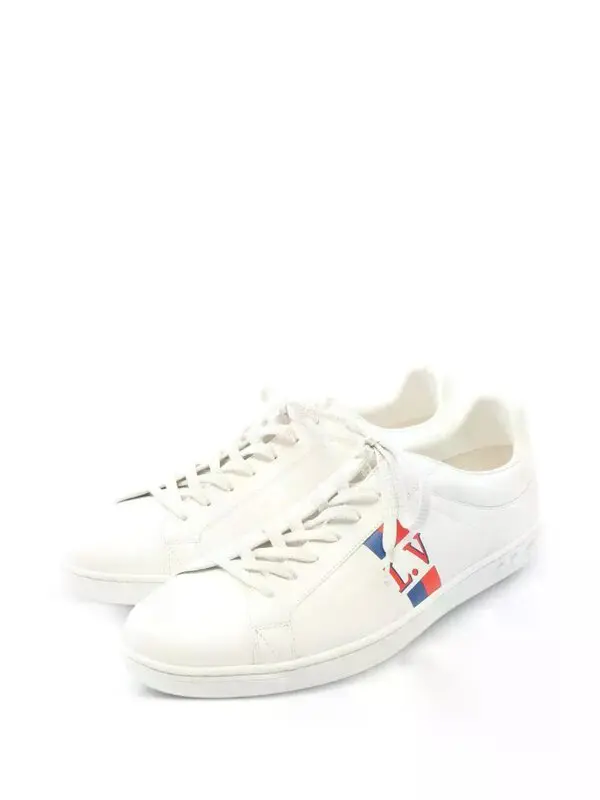 LOUIS VUITTON 2018 Luxembourg Leather Sneakers - White