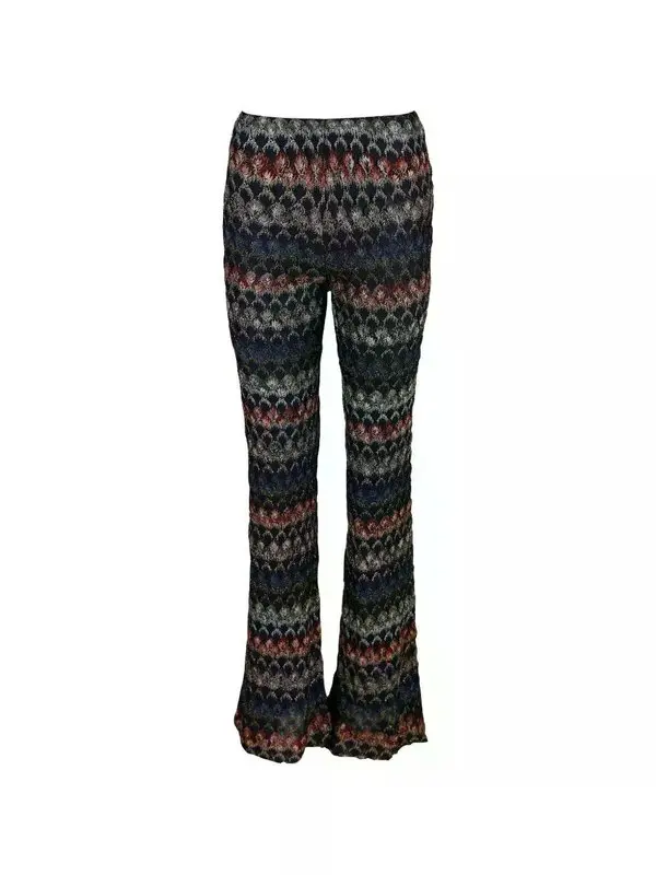 Missoni Geometric Pattern Knit Flared Trousers - Blue