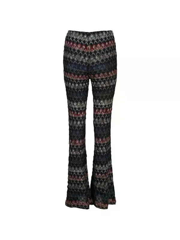 Missoni Geometric Pattern Knit Flared Trousers - Blue