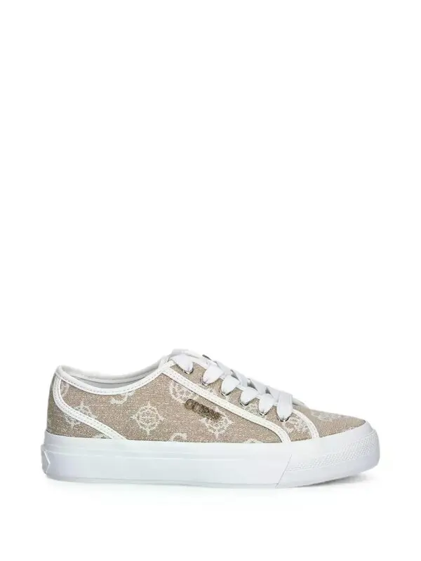 Guess Monogram Print Low-top Sneakers - Neutrals