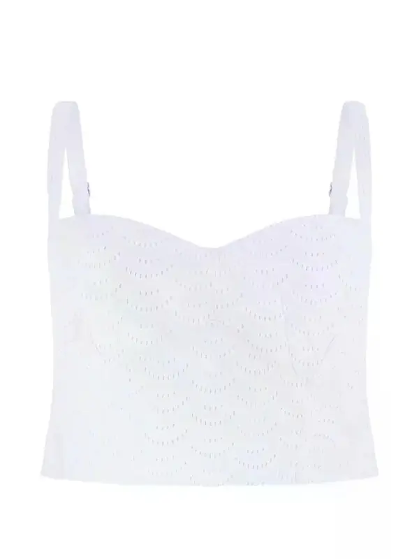 Guess Broderie Anglaise Cropped Top - White