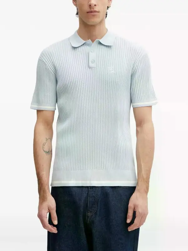 Filling Pieces Ribbed-knit Polo Shirt
