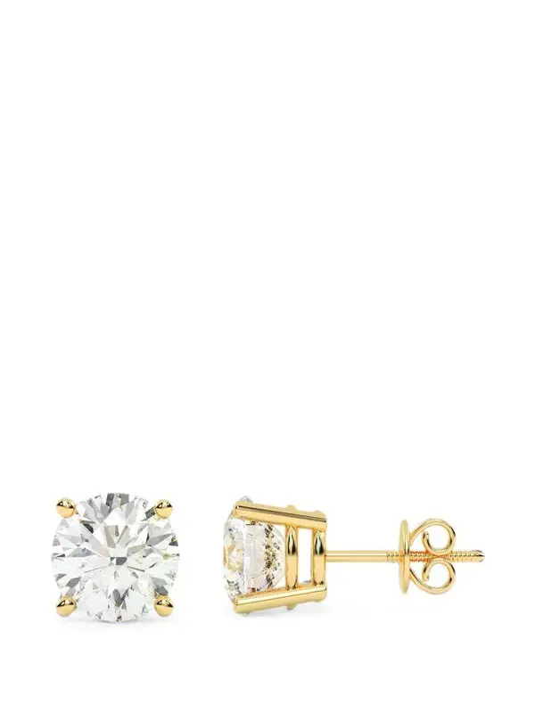 DIAMOND ESSENTIALS Laboratory-grown Diamond Solitaire Earrings In 14k Yellow - Gold