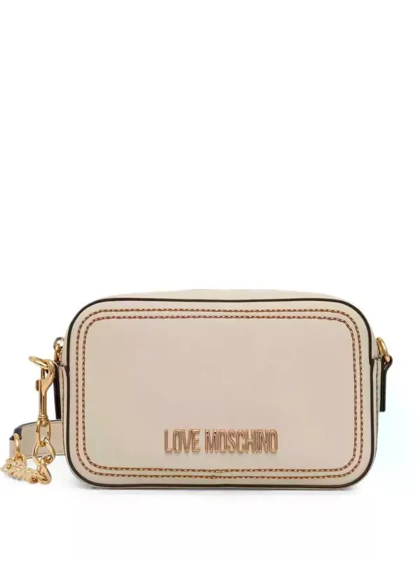 Moschino Logo Lettering Crossbody Bag - Neutrals
