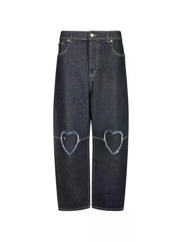 Moschino Heart-motif Wide-leg Jeans - Blue