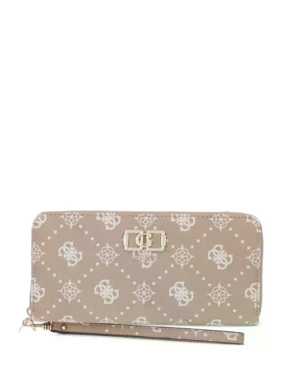 Guess Emelie Monogram-print Logo-plaque Wallet - Neutrals
