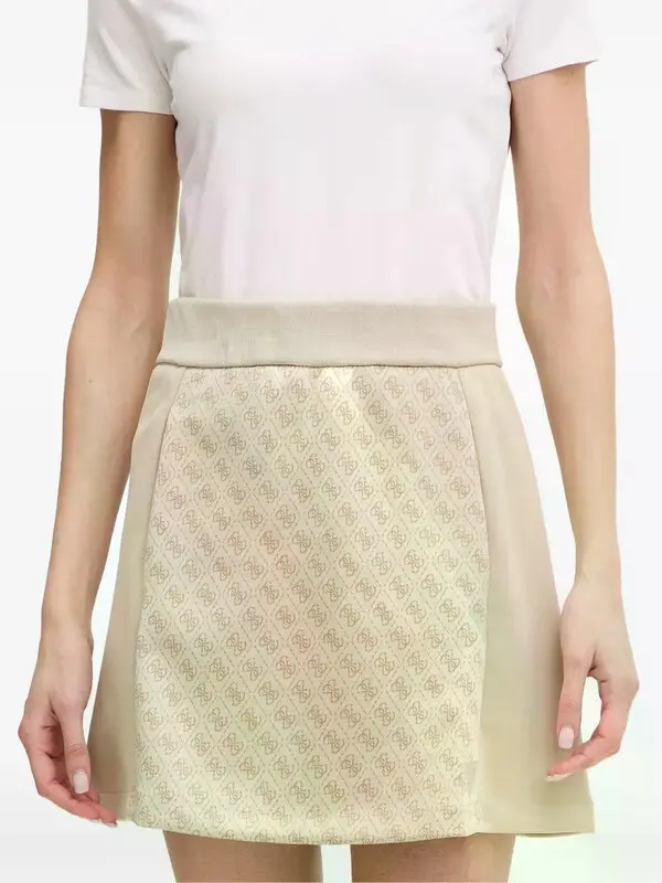 Guess Monogram-print Panelled Mini Skirt