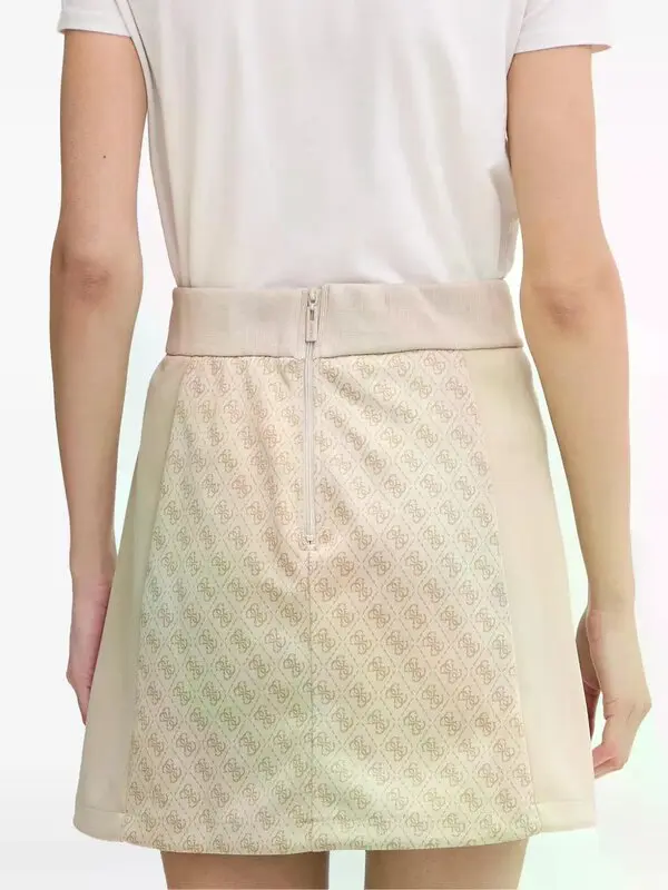 Guess Monogram-print Panelled Mini Skirt