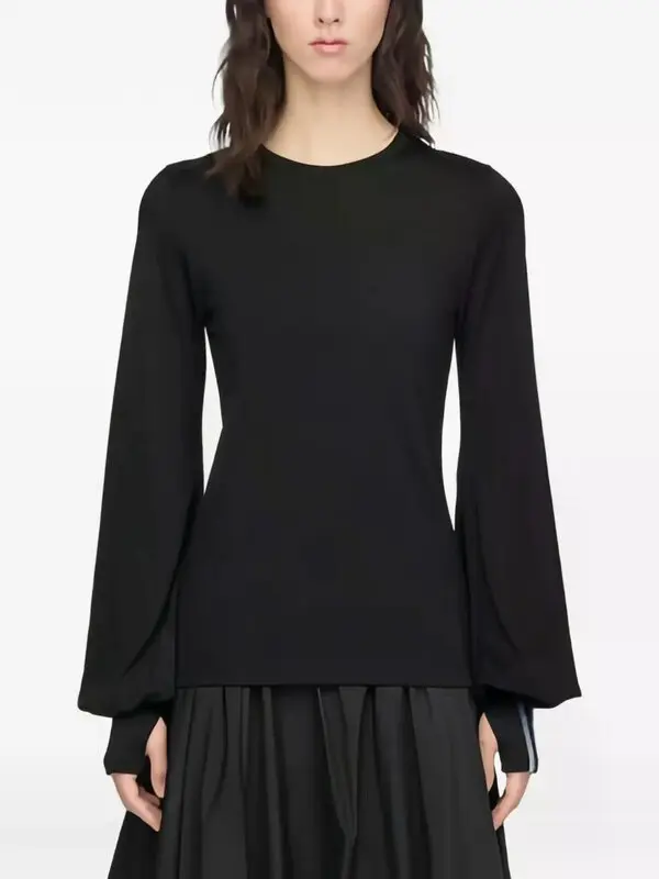 Y3 Cinched Drape Long-sleeve Top - Black