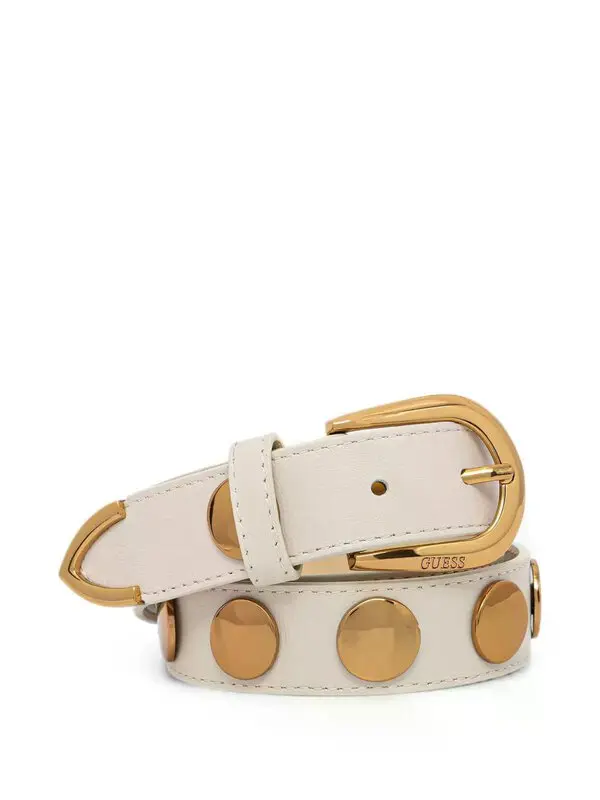 Guess Studded Leather Belt - Neutrals