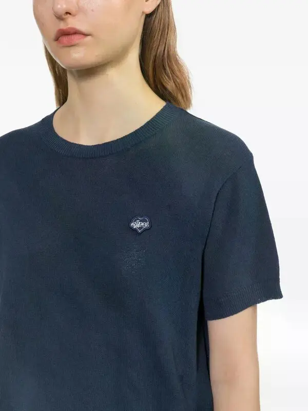 AAPE BY *A BATHING APE Logo-patch Crewneck Jumper - Blue