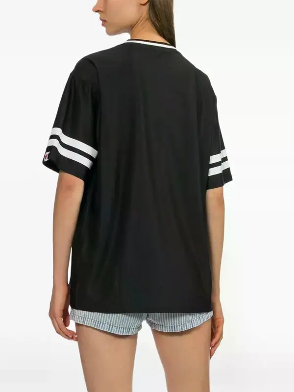 AAPE BY *A BATHING APE Logo-print Mesh V-neck T-shirt