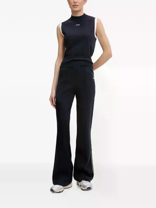 Guess Logo Print High Neck Sleeveless Top
