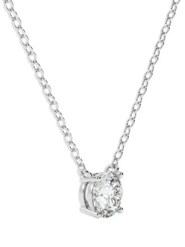 DIAMOND ESSENTIALS 14k White Gold Solitaire Diamond Necklace