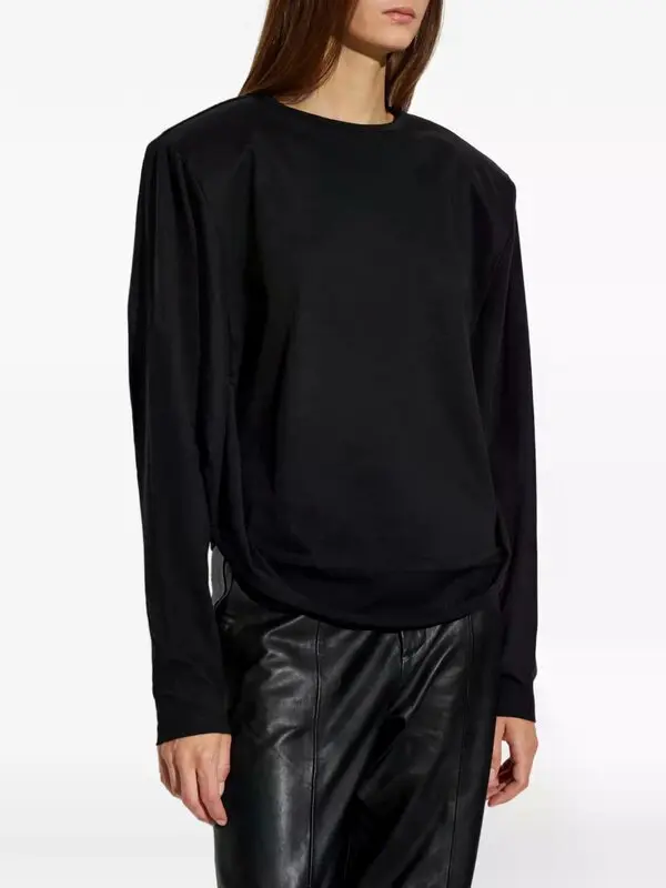IRO PARIS Arum Padded Shoulder Top - Black