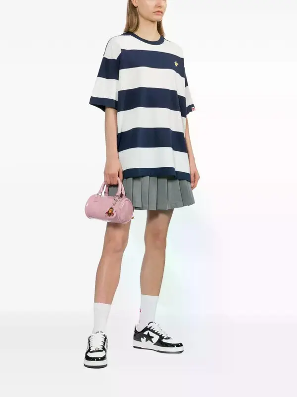 AAPE BY *A BATHING APE Apee™ A Bathing Ape® Striped T-shirt With Logo Patch - Blue