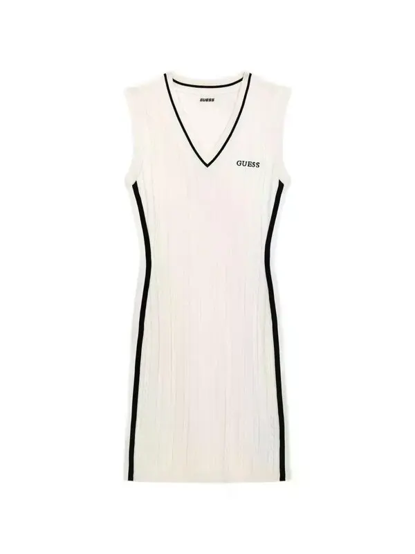 Guess Cable Knit Sleeveless Mini Dress - Neutrals