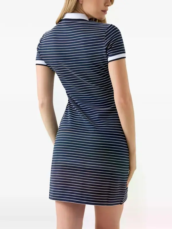 Guess Horizontal Stripe Polo Collar Mini Dress