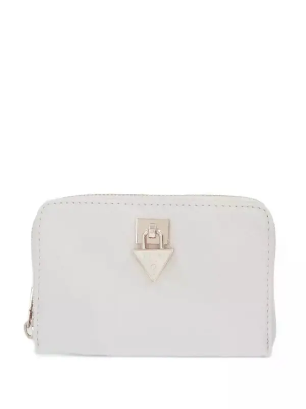 Guess Patsie Logo-plaque Zip-around Wallet - White