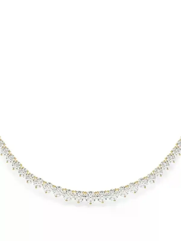 Diamond Essentials 14kt Yellow Pavé-set Diamond Tennis Necklace