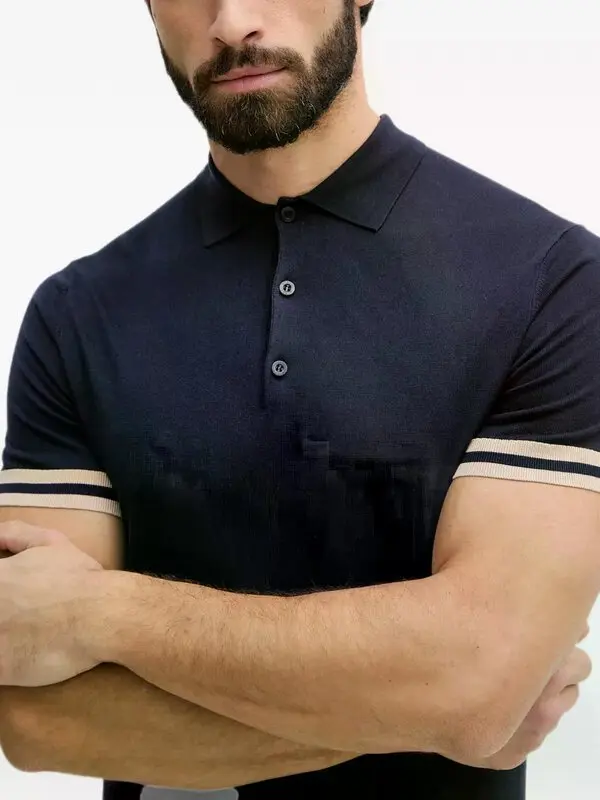 Guess Striped-trim Short-sleeve Polo Shirt