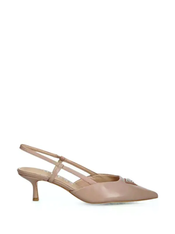 Guess Logo Plaque Slingback Pumps - Neutrals