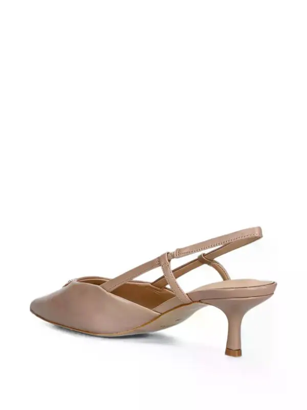 Guess Logo Plaque Slingback Pumps - Neutrals