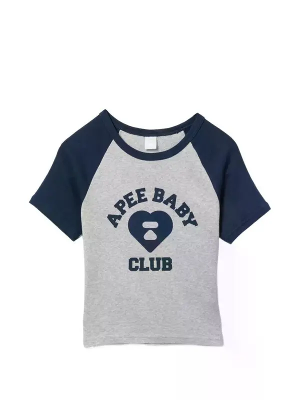 AAPE BY *A BATHING APE Heart Logo Raglan Sleeve T-shirt - Grey