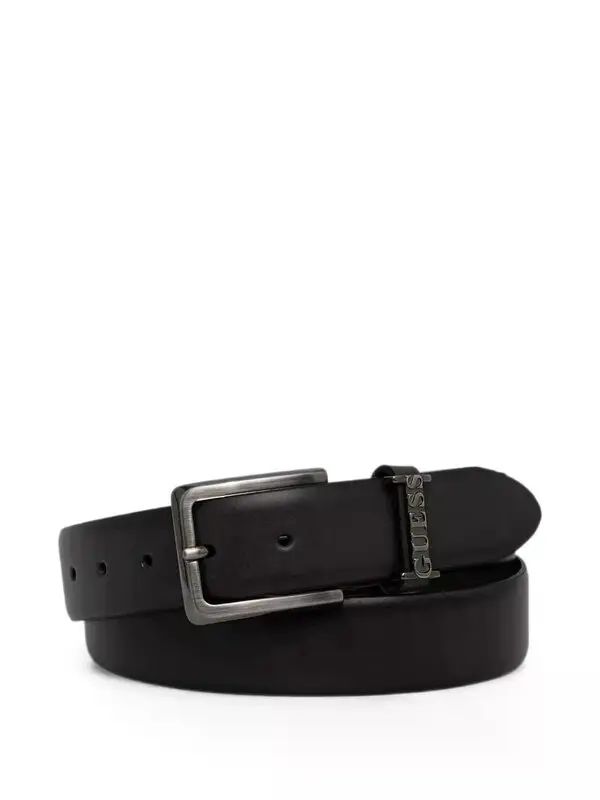 Guess Logo Plaque Buckle Belt - Black