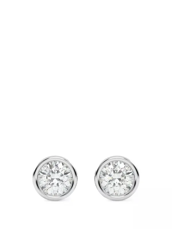 Diamond Essentials 14k White Gold Bezel-set Diamond Stud Earrings