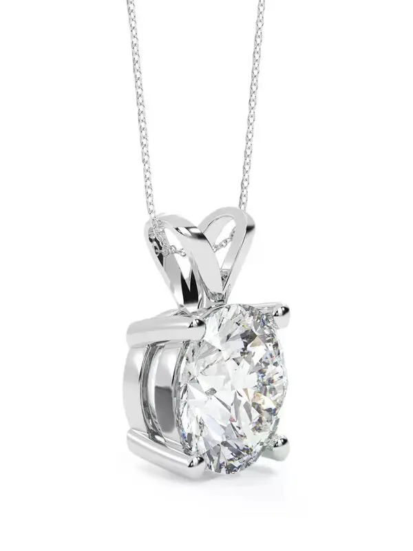 Diamond Essentials 14k White Gold 5 Carat Round-cut Diamond Solitaire Necklace