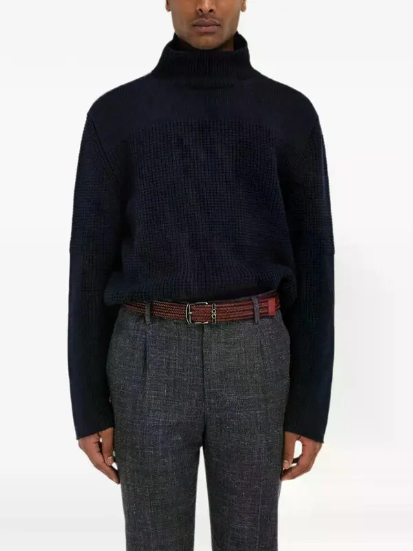 FERRAGAMO Woven Belt With Gancini Buckle