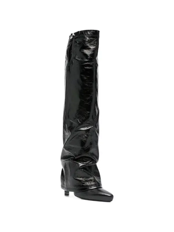 Attico Leon Crackled-leather Boots