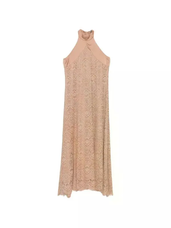 D.exterior Floral Lace Midi Dress - Neutrals