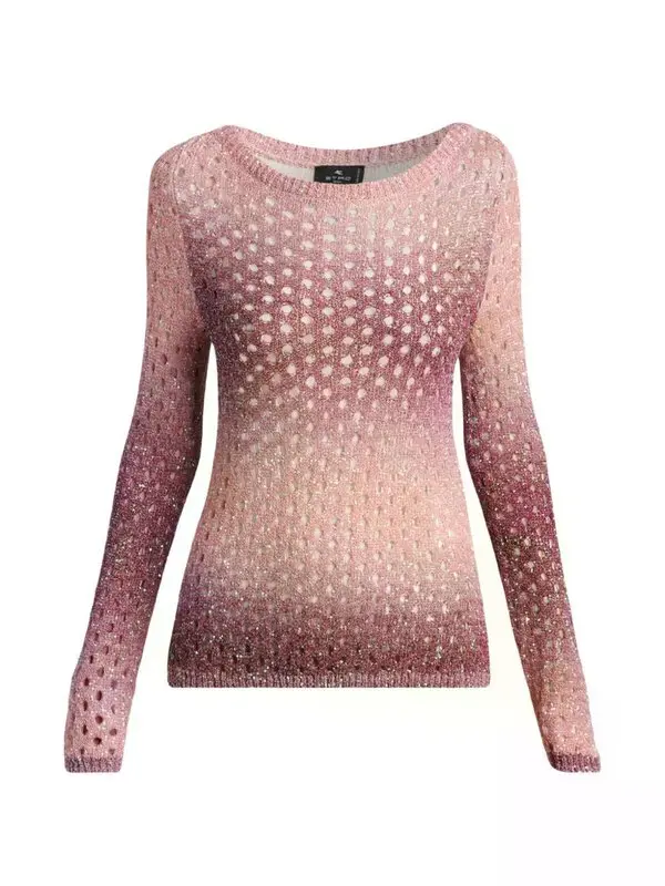 Etro Gradient Open-knit Sweater - Pink