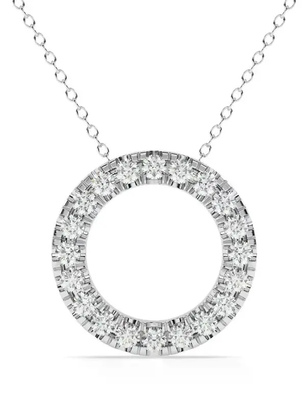 Diamond Essentials Diamond Circle Pendant Necklace - Silver