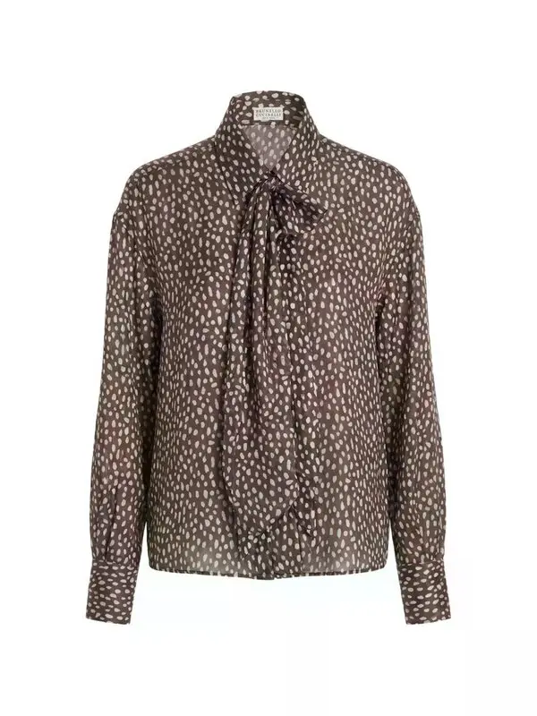 Brunello Cucinelli Polka-dot Silk Shirt