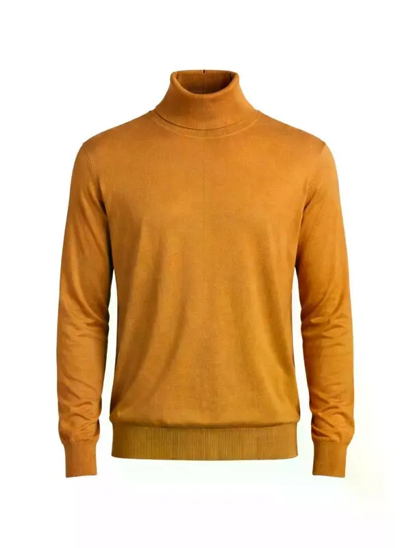 Pal Zileri Fine Knit Roll Neck Sweater - Orange