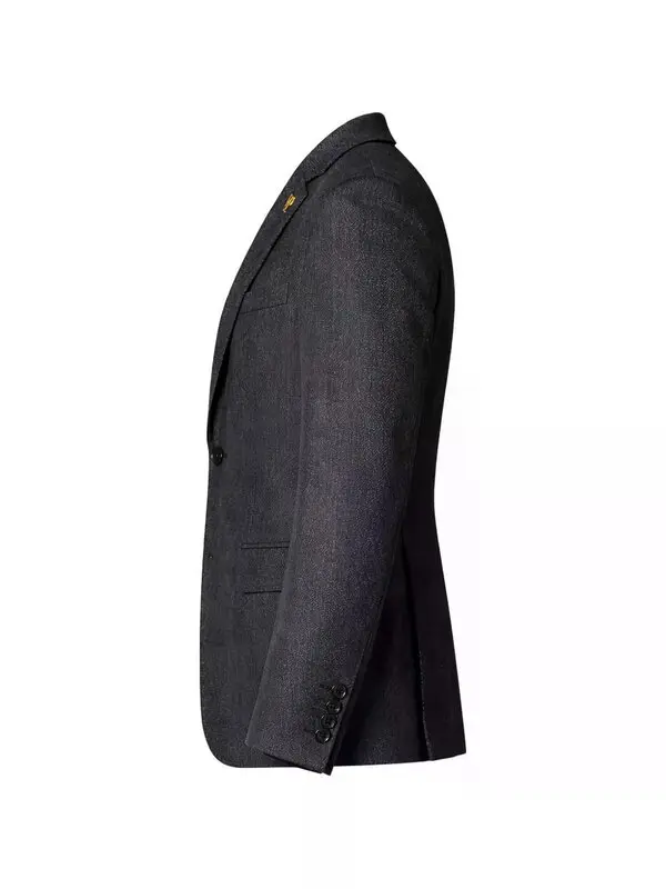 Pal Zileri Logo-plaque Single-breasted Jacket - Blue