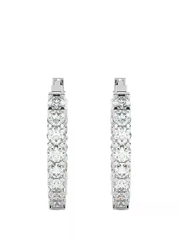 Diamond Essentials Laboratory-grown Diamond Hoop Earrings - Silver