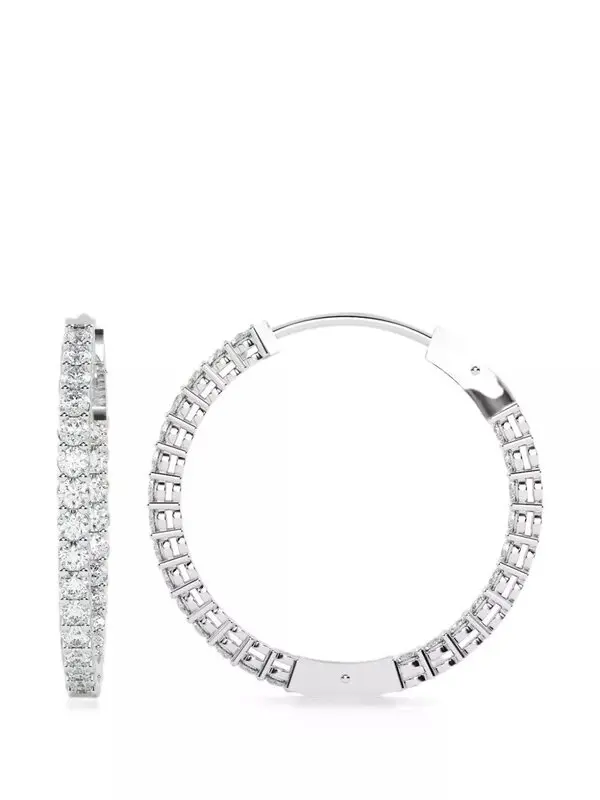 Diamond Essentials Diamond Hoop Earrings - Silver