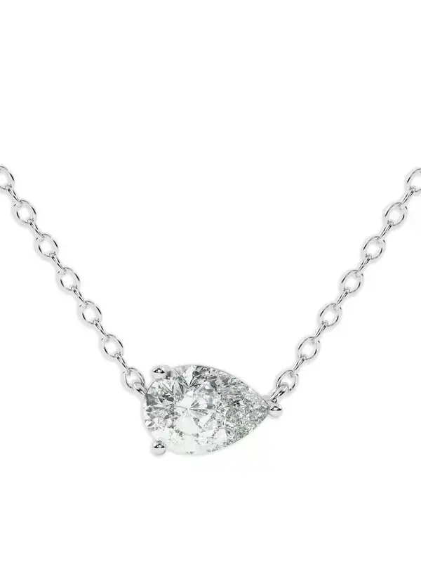Diamond Essentials 14kt White Gold Pear-cut Diamond Pendant Necklace