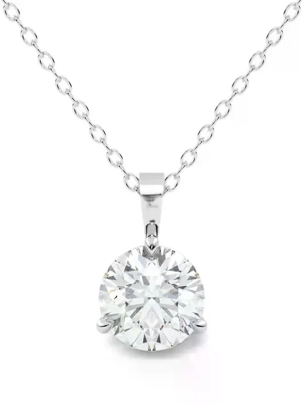 Diamond Essentials Lab-grown Diamond Solitaire Necklace In 14k Gold - Silver