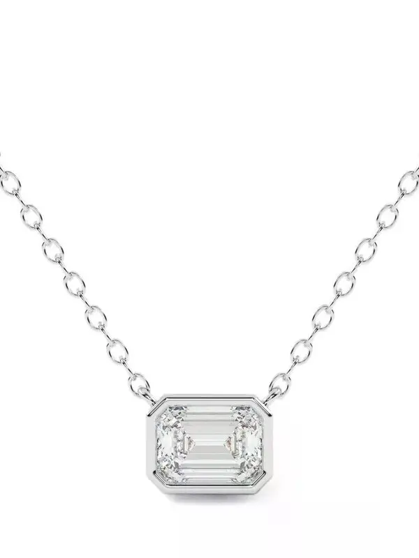 Diamond Essentials Emerald-cut Diamond Pendant Necklace - Silver