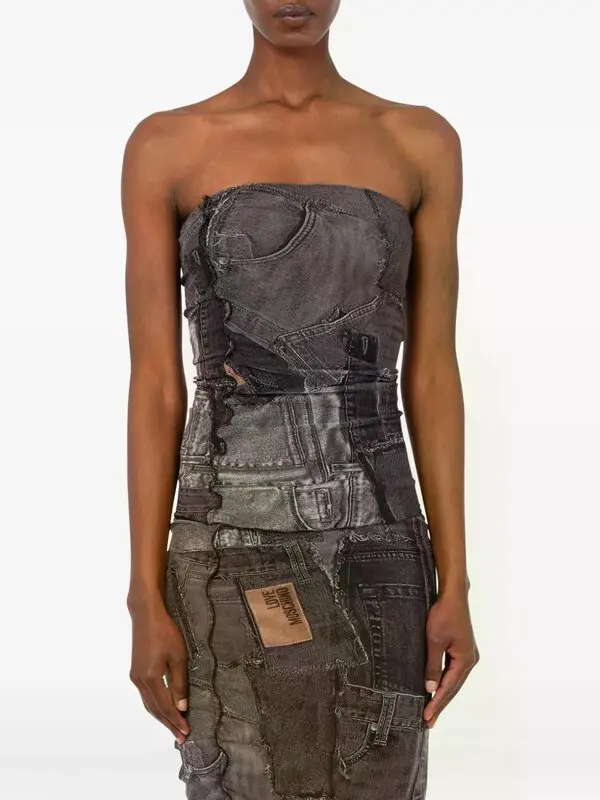 Moschino Printed Mesh Top