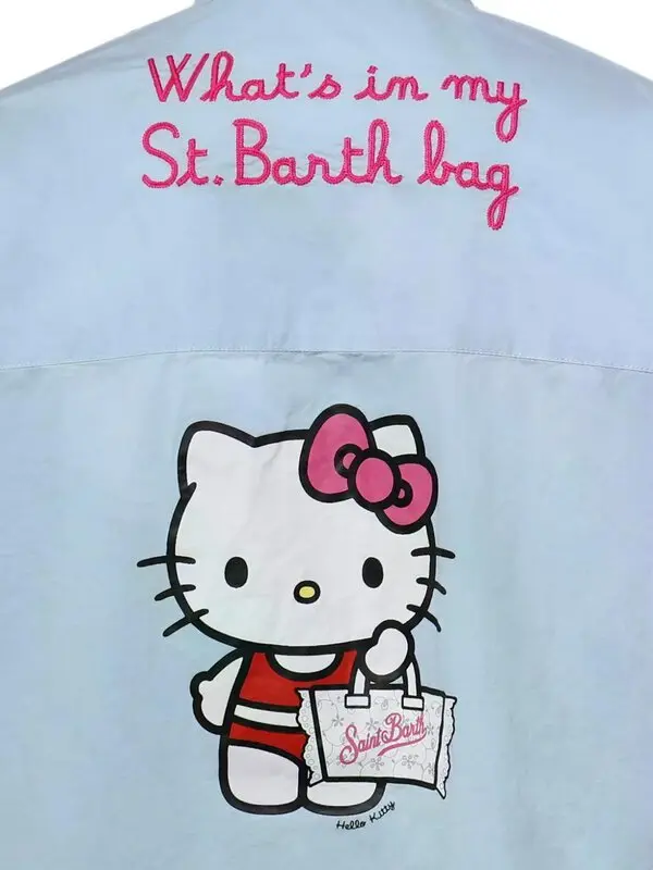 MC2 SAINT BARTH Brigitte Poplin Shirt With Hello Kitty Embroidery - Blue