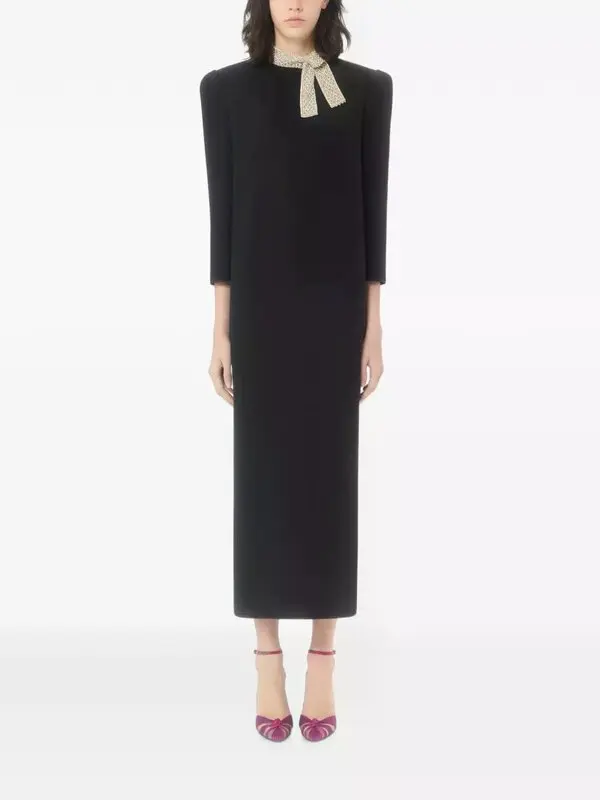 Valentino Garavani Cady Couture Embroidered Dress - Black
