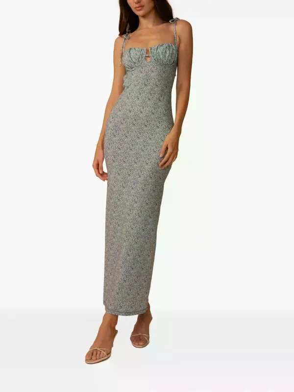 MONTCE Floral-print Maxi Dress - Blue