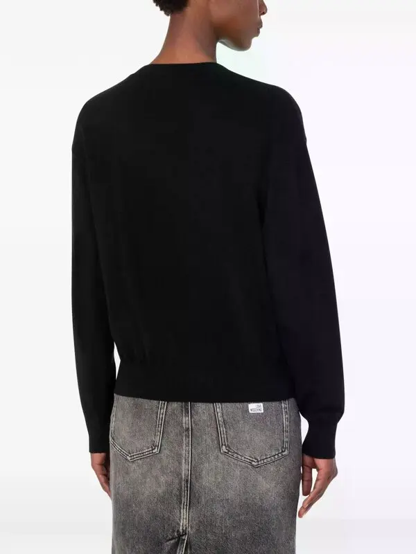 Moschino Cotton And Cashmere Heart Intarsia Sweater